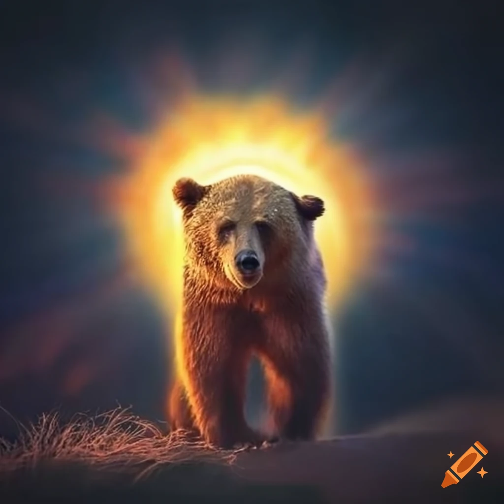 Bear radiating sunshine on Craiyon