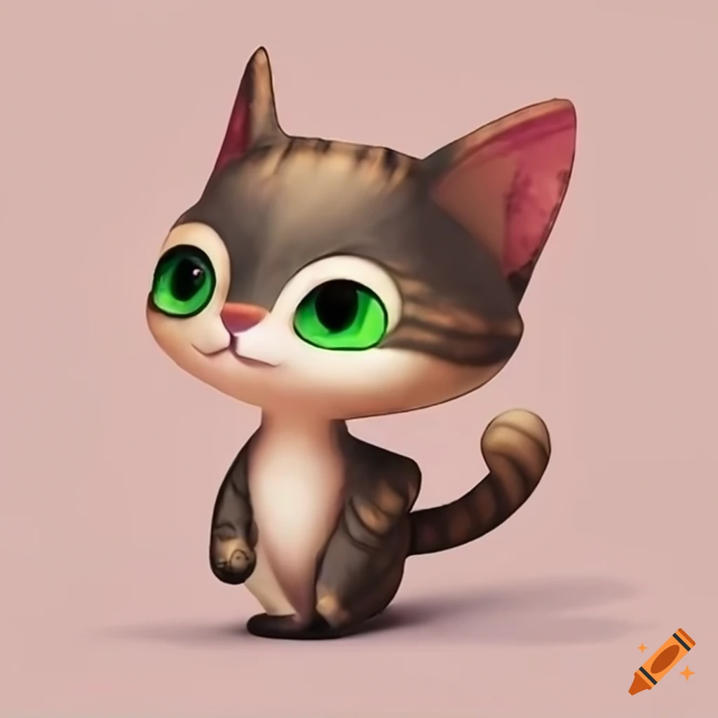 Cute pixar-style hybrid cat with a slug body on Craiyon