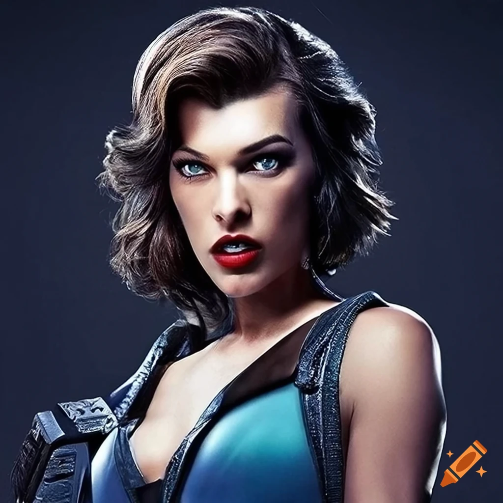 Powerfully built woman resembling milla jovovich as jill valentine on ...