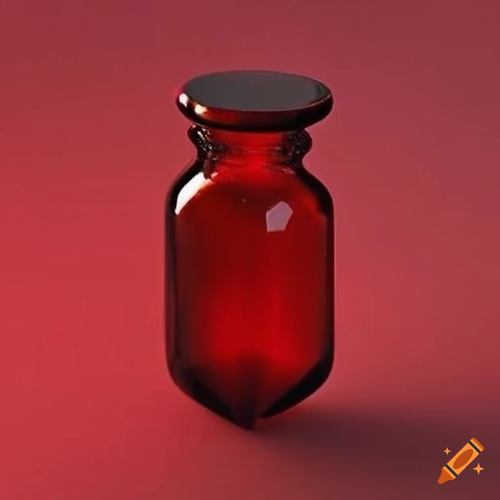 Glass vial red necklace pendant on Craiyon