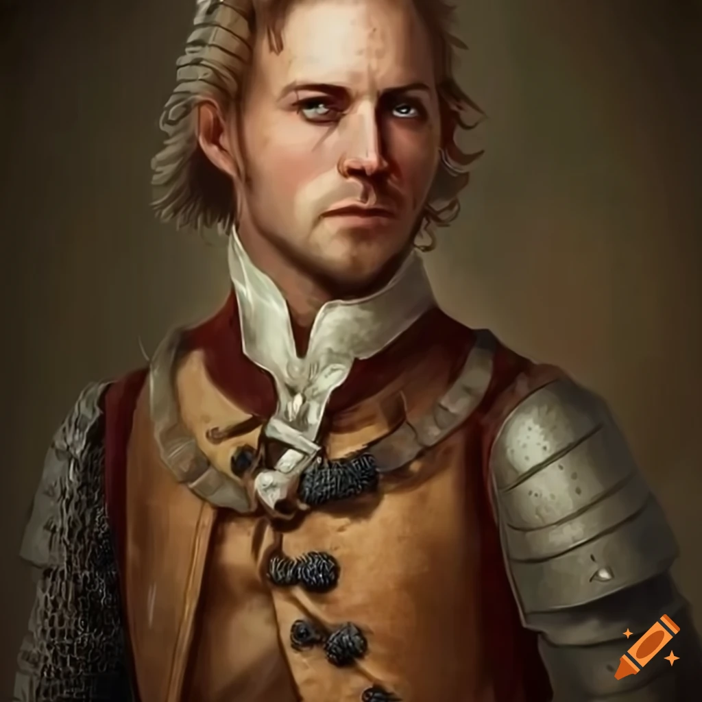 Portrait of a handsome mercenary from the 1700s on Craiyon