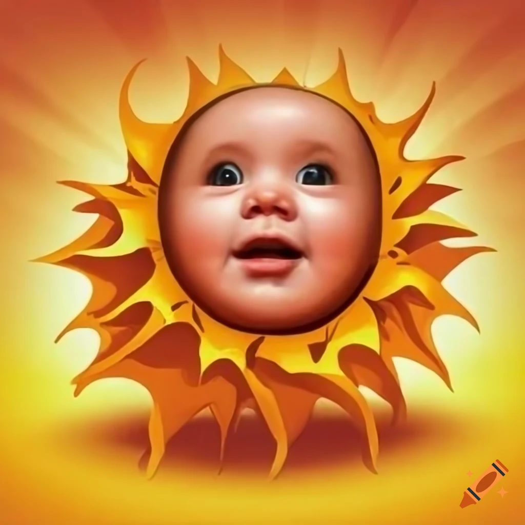 Sun with a baby face on Craiyon