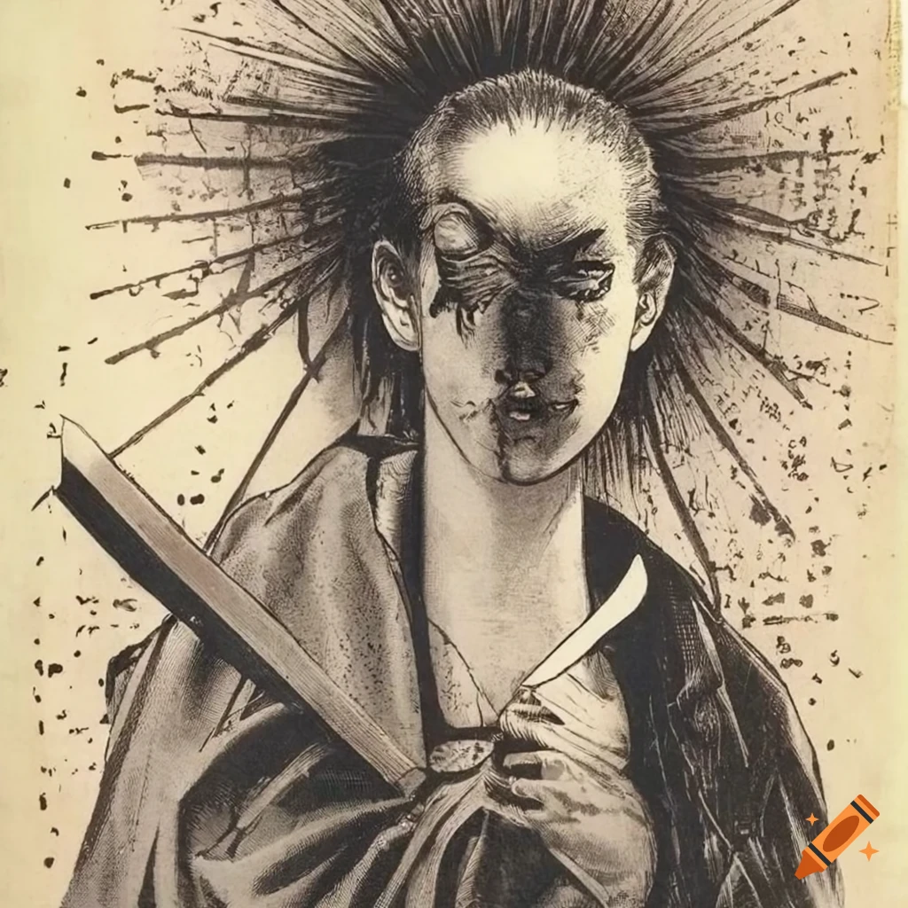 Vintage black and white retro manga magazine cover on Craiyon