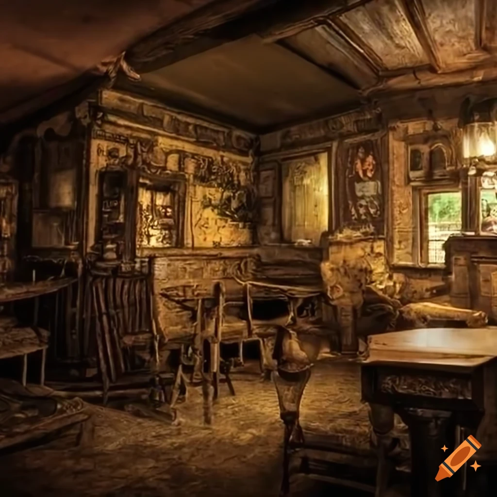 Illustration of a monster tavern on Craiyon