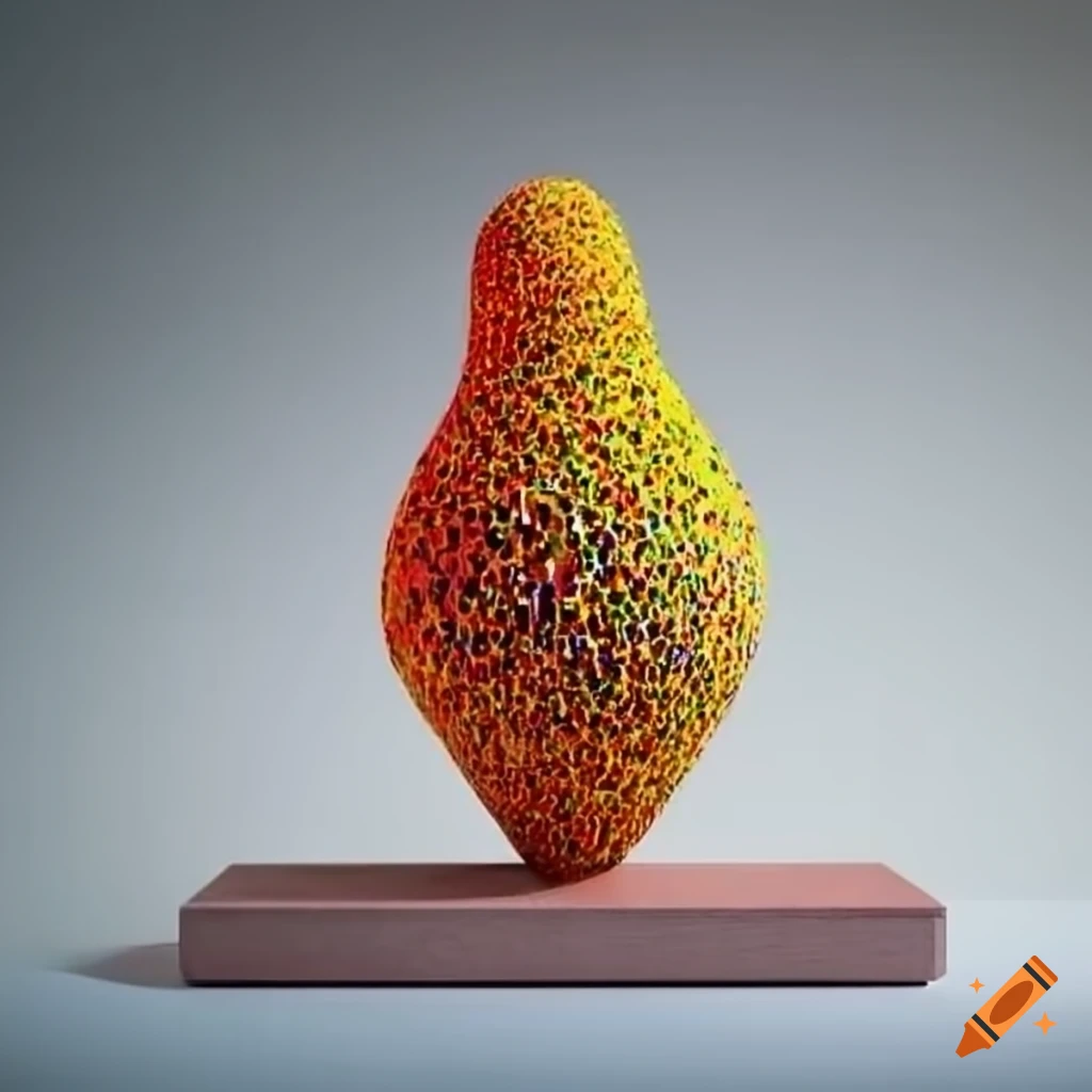 Towering pointillism sculpture superimposed forms on Craiyon