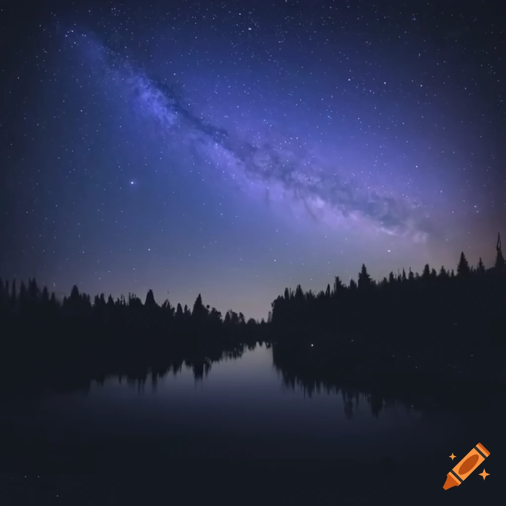 Rural skyline under the starry night sky in realistic 4k resolution on ...