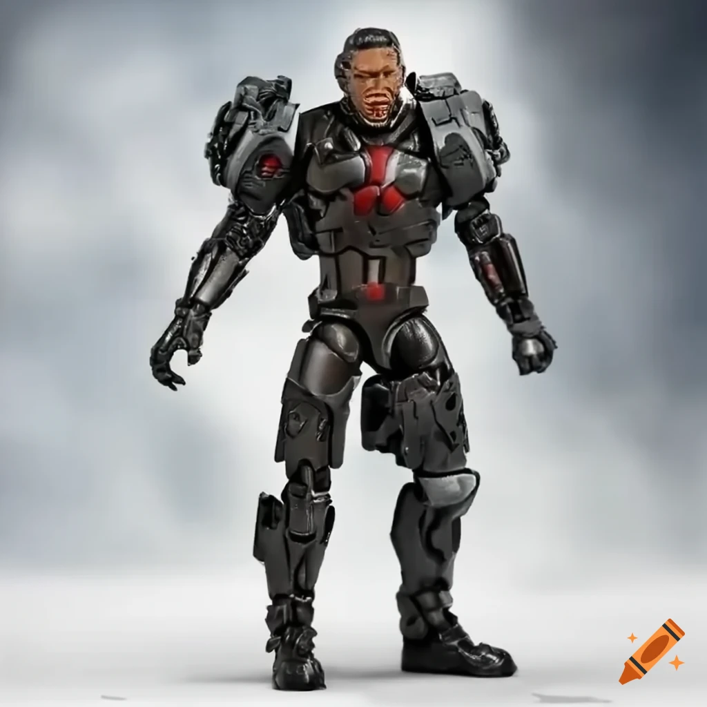 Cyborg sergeant action figure in cool modular form on Craiyon