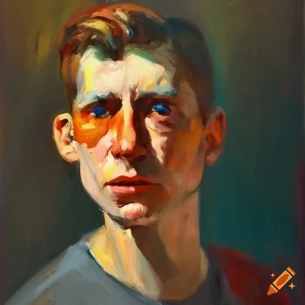 Portrait of a man with deep sadness in his eyes, inspired by edward ...