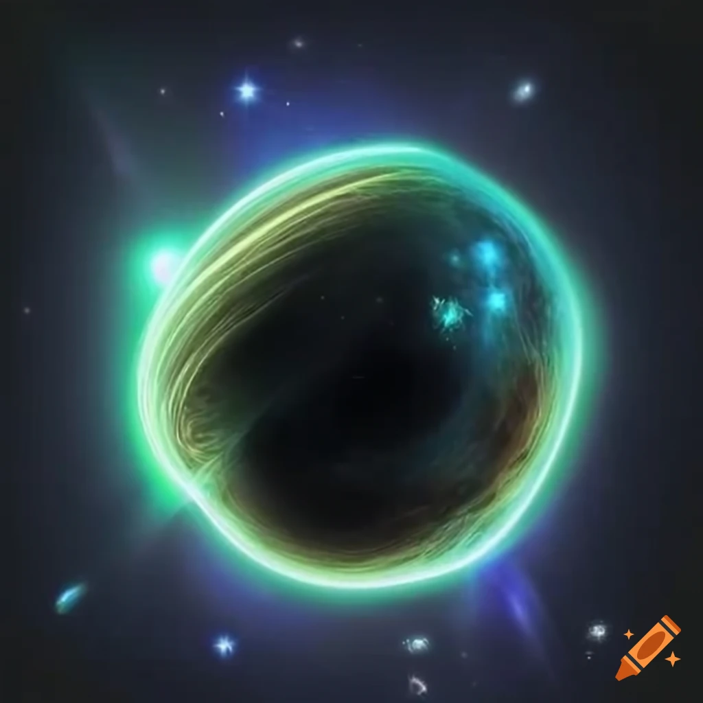 Alien planet transitioning from day to night with shooting stars in the ...