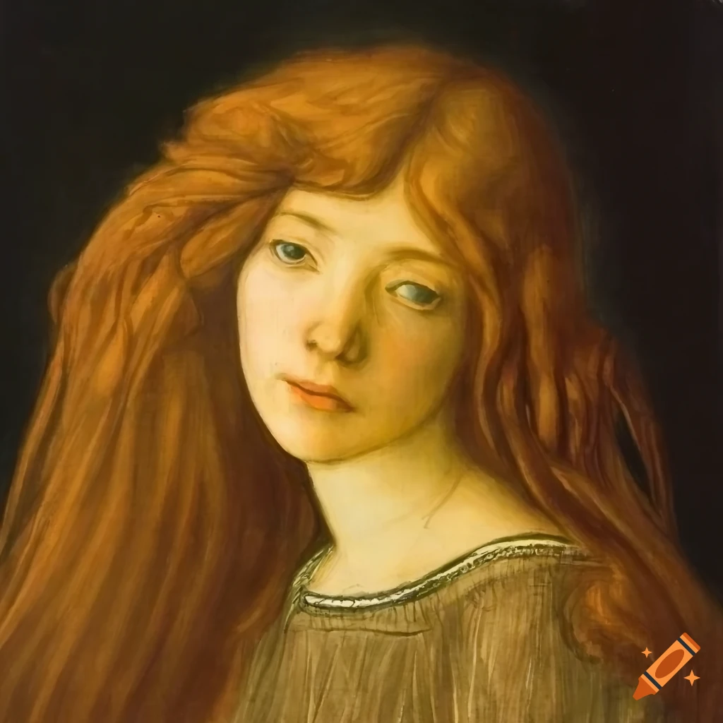 Full Body View Of Pouty Pre Raphaelite Style Young Ladies With Long Hair On Craiyon