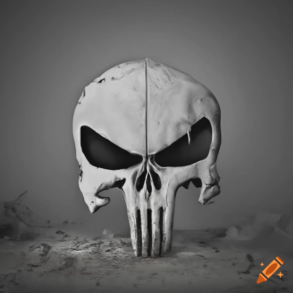 Punisher skull merged with human skull on Craiyon