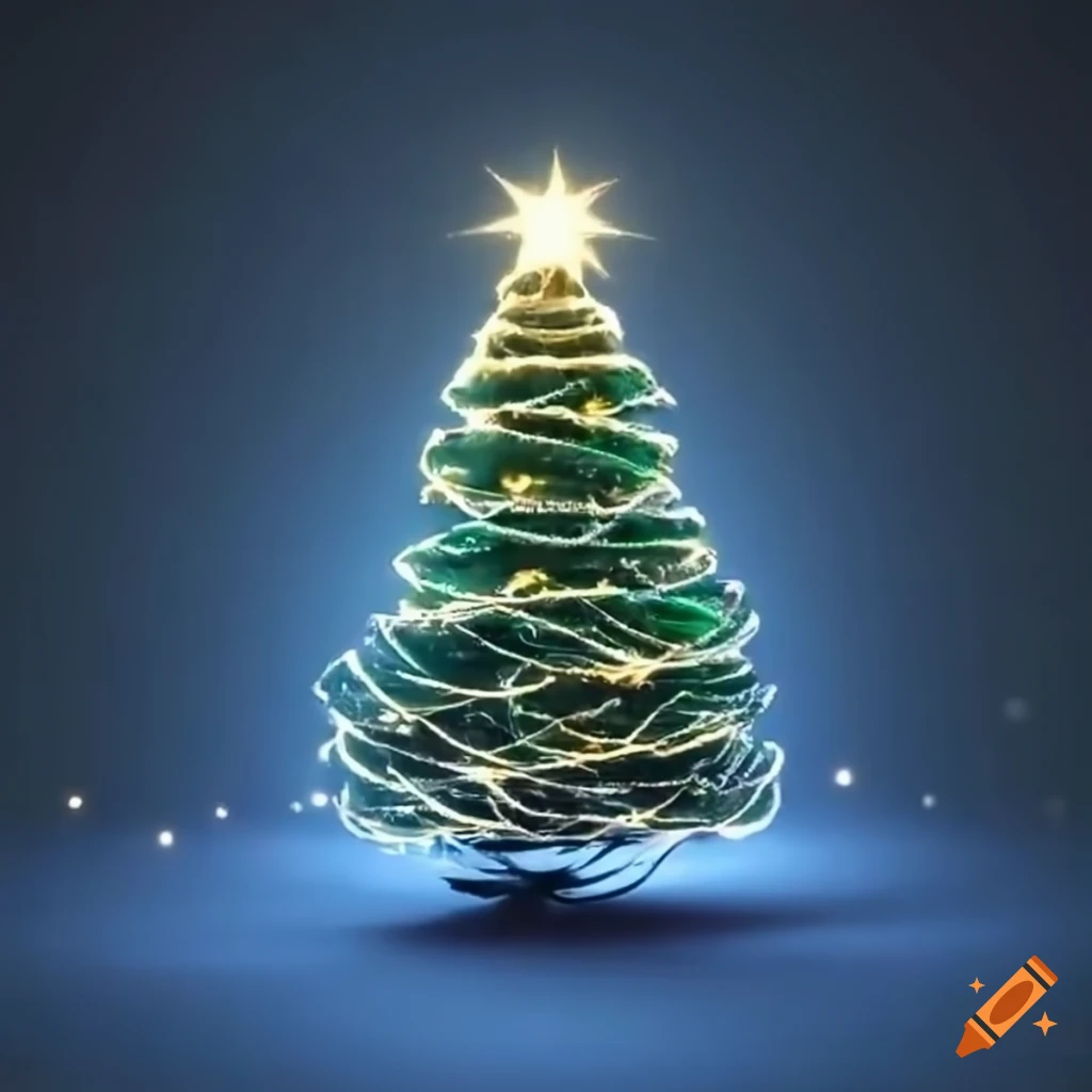 Christmas tree with twinkling lights on Craiyon