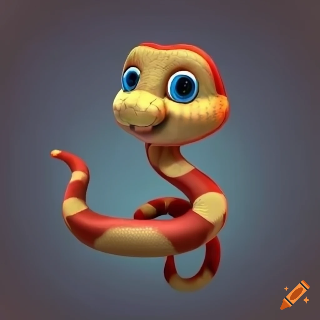 Cute snake in 3d with its house on Craiyon
