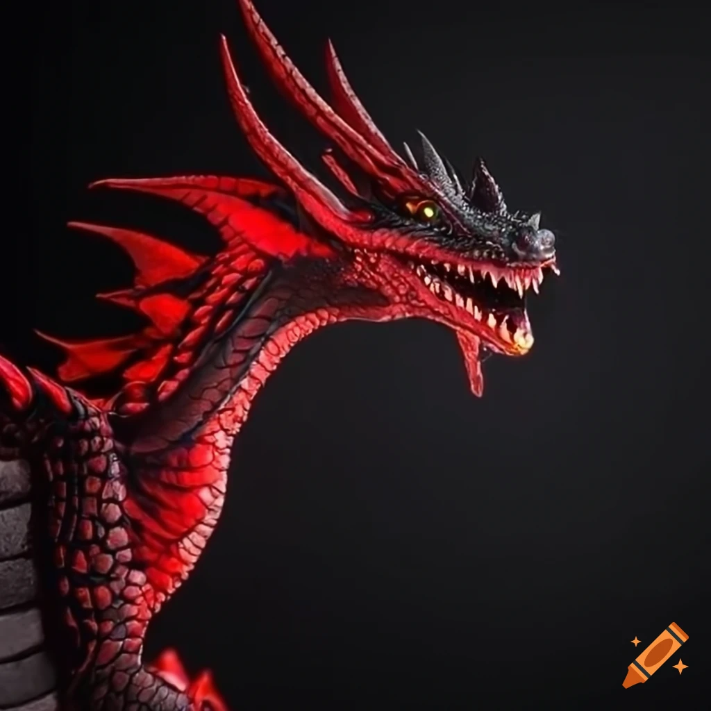 Red and black dragon on Craiyon