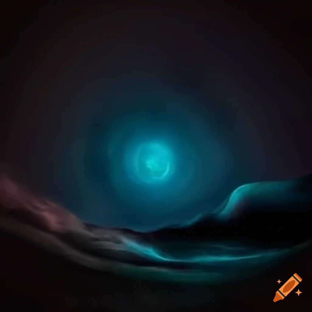 Alien planet transitioning from day to night with shooting stars in the ...