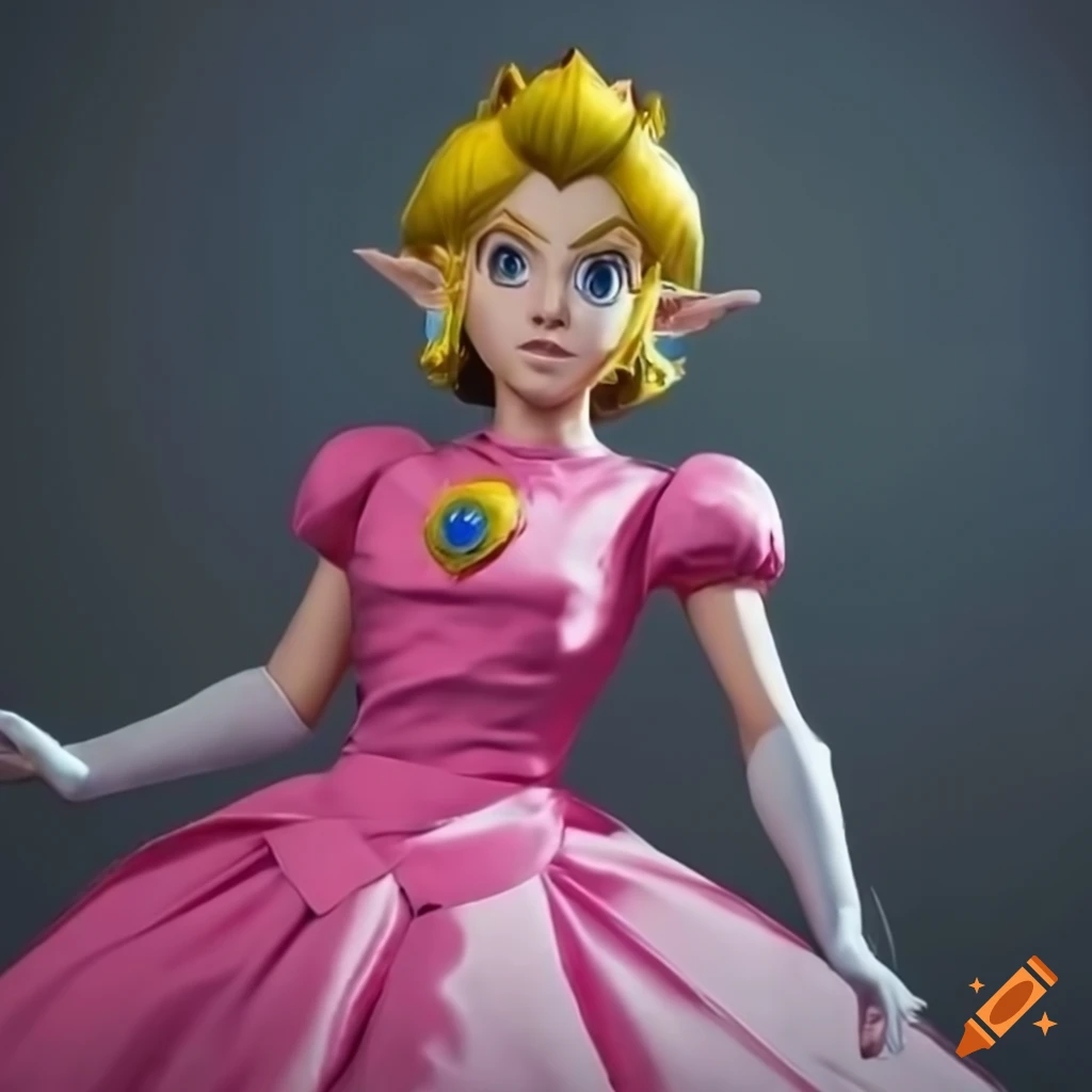 Cosplay of link from legend of zelda in princess peach's pink ballgown ...