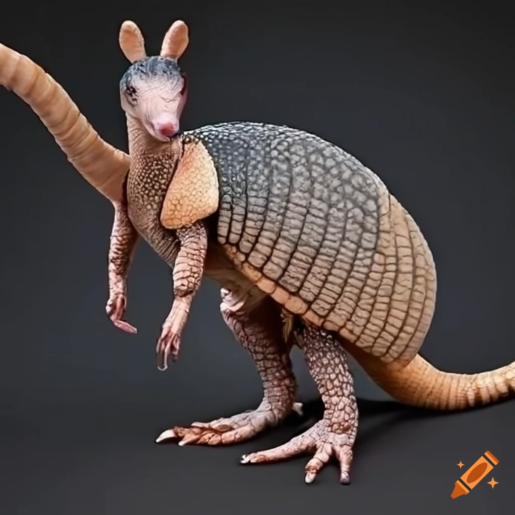 Armadillo diplodocus hybrid in full body view on Craiyon