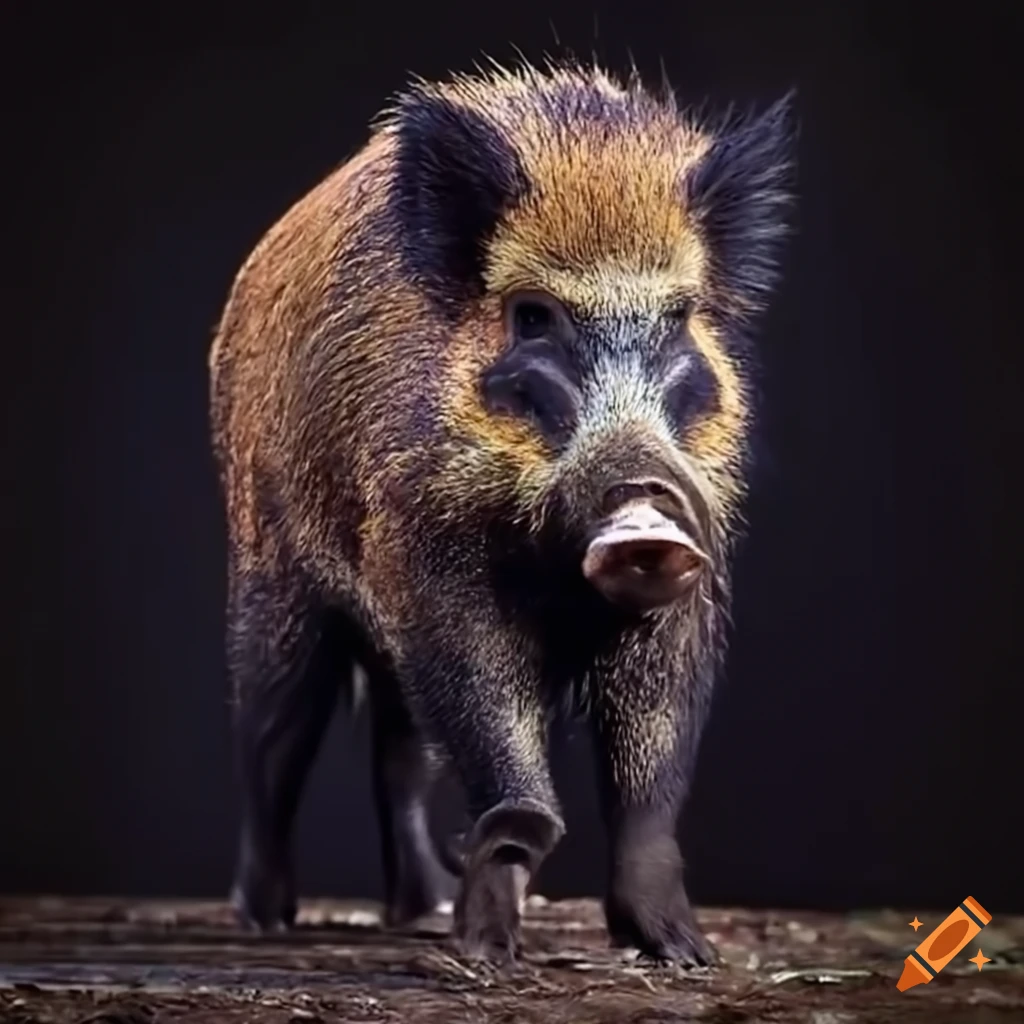 Colorful wild boar with mandrill-like colors on Craiyon