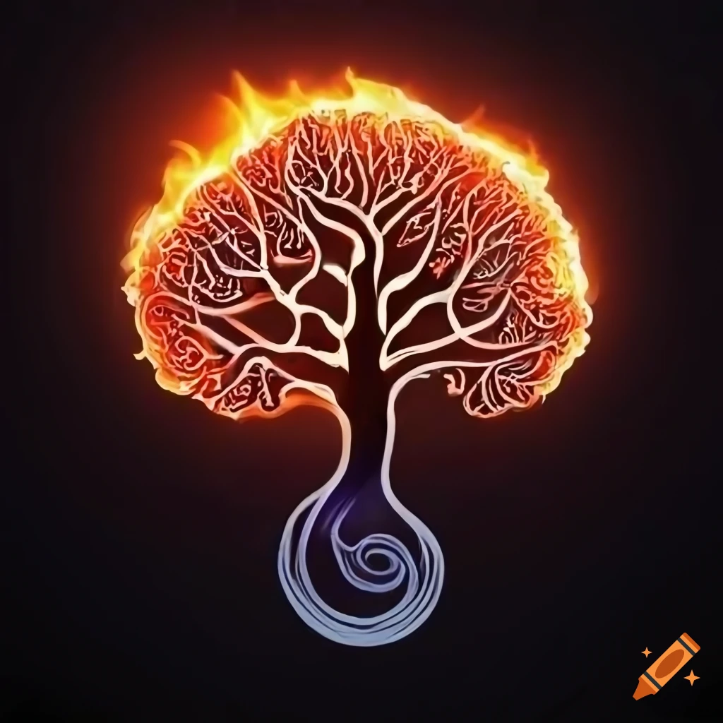 Burning tree of life on Craiyon