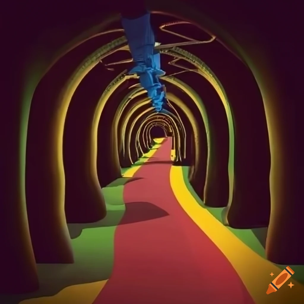 Winding path in an amusement park on Craiyon