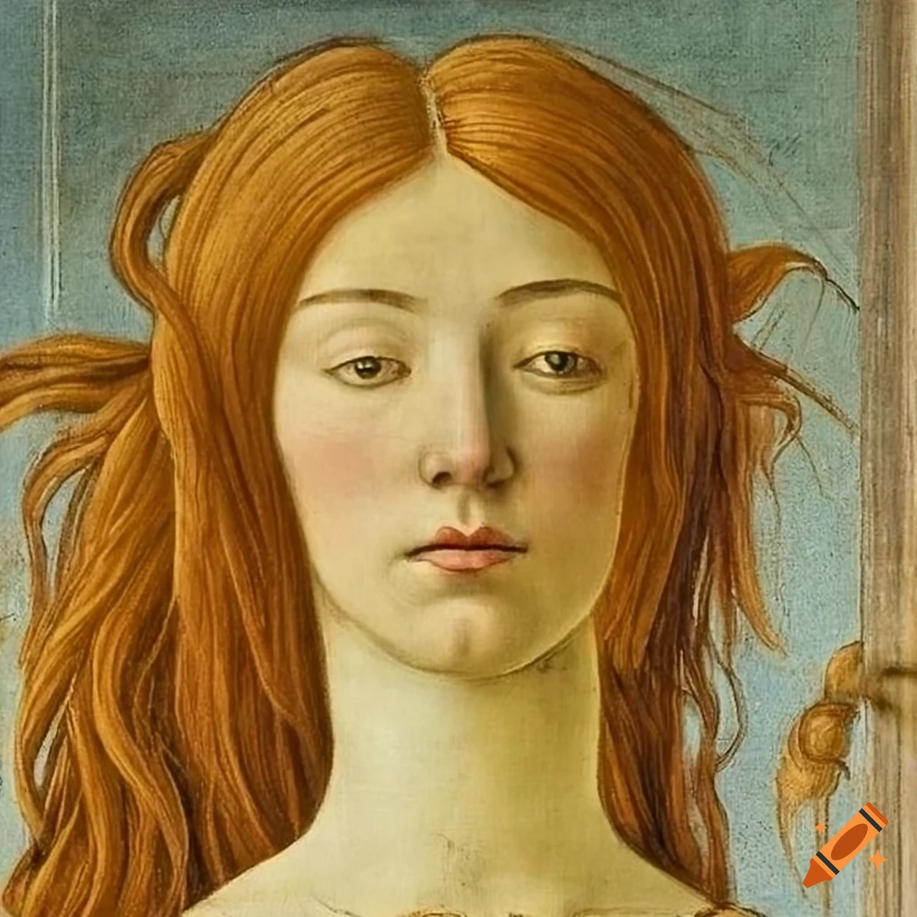 Full Body View Of Pouty Pre Raphaelite Young Ladies With Long Hair In The Style Of Cuno Amiet