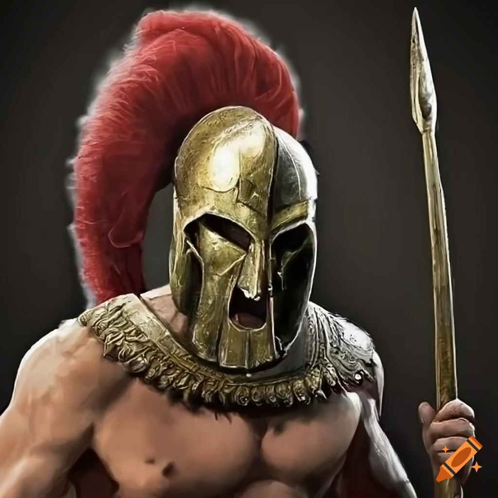 Ancient greek warrior sculpture on Craiyon