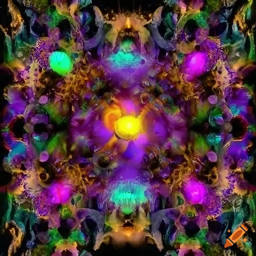 Enchanting journey through a fantastical realm with glowing rivers and ...