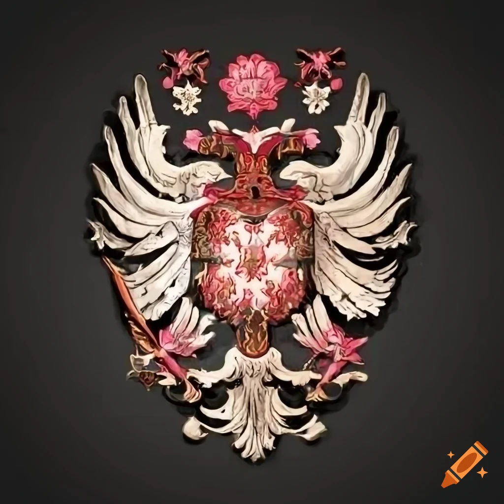 Noble coat of arms with japanese sakura on Craiyon