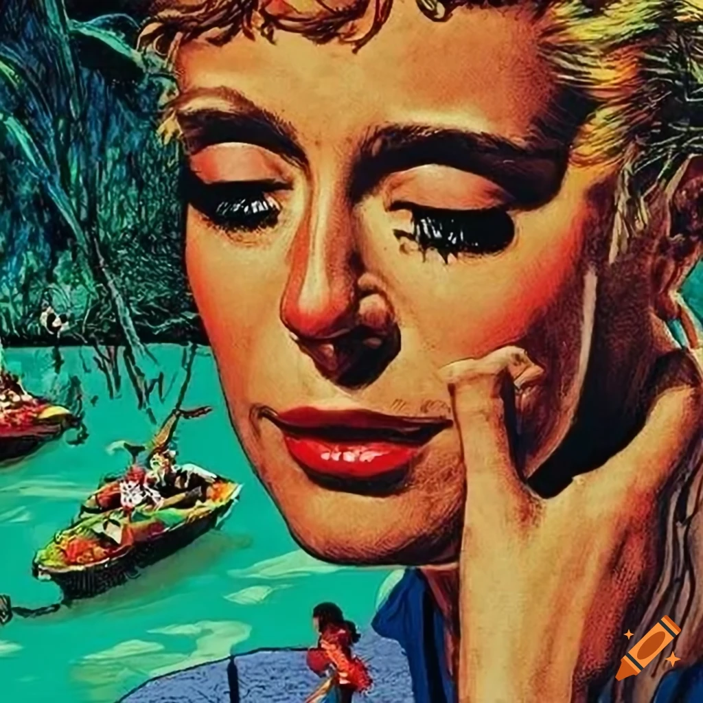 Vivacious tropical lsd noir graphic novel by norman rockwell in high ...