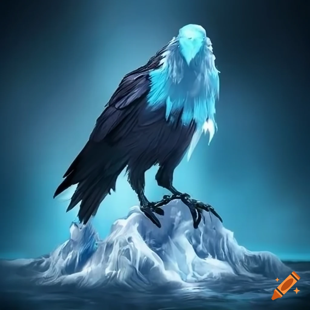 Ice raven on Craiyon