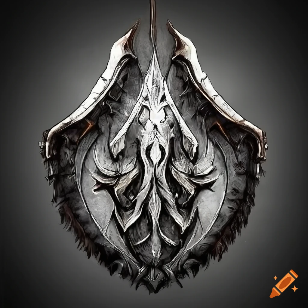High fantasy emblem with black scales in concept art on Craiyon