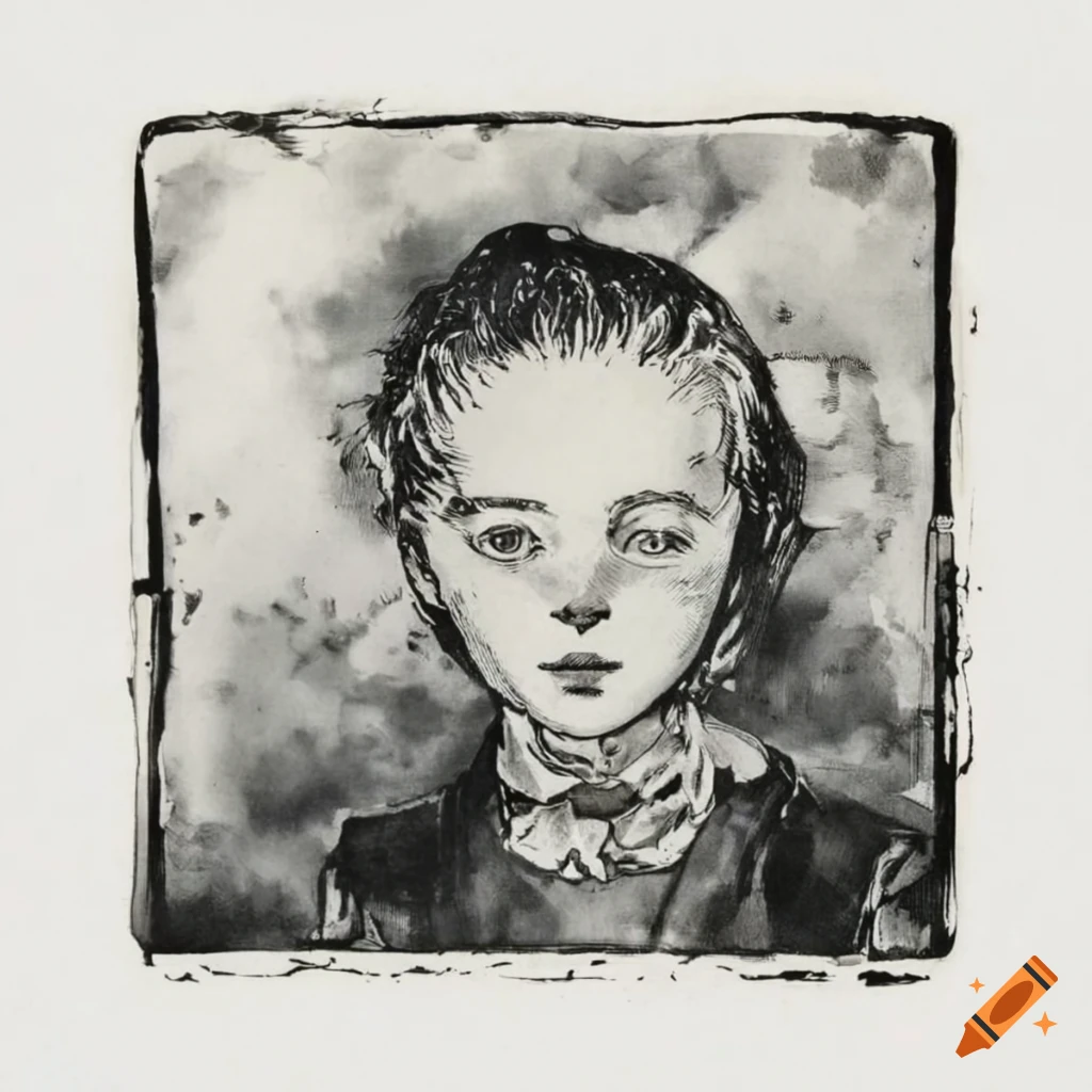 Vintage black and white manga boy in old retro magazine by eugène ...