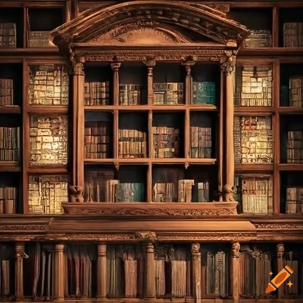 Magical library with ancient maps on Craiyon