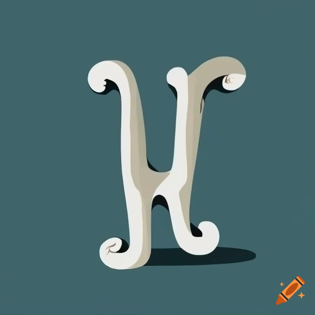 Cartoon-style bone in the shape of the letter h on Craiyon