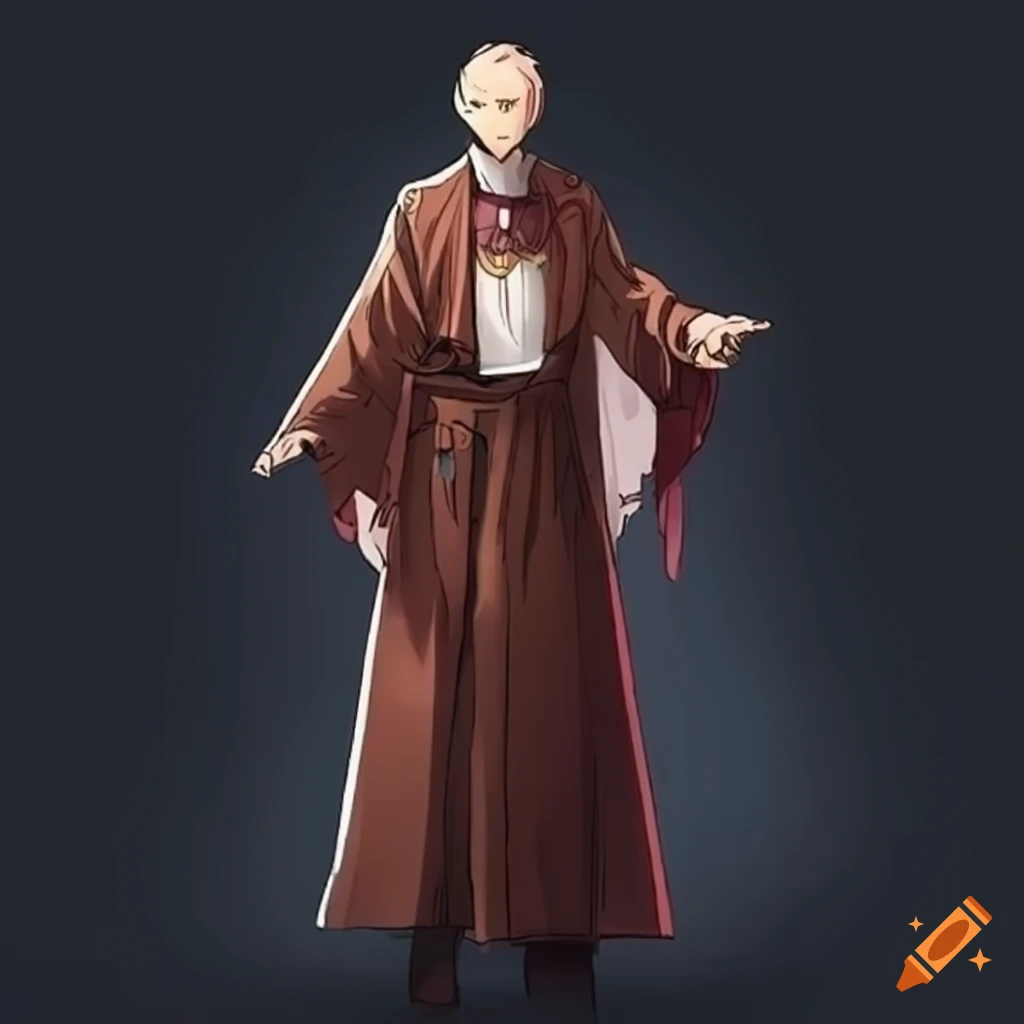 Intriguing anime-style priest costume with supernatural powers on Craiyon
