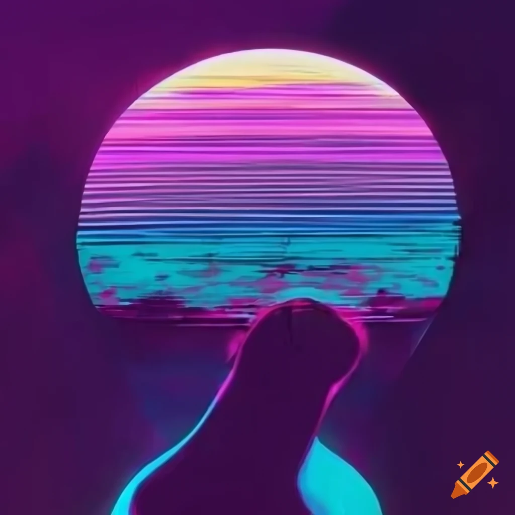 Vaporwave album art on Craiyon
