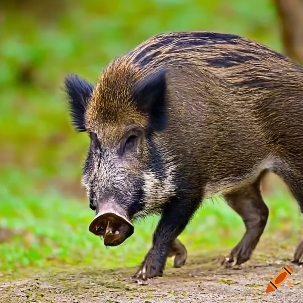 Colorful wild boar with mandrill-like colors on Craiyon