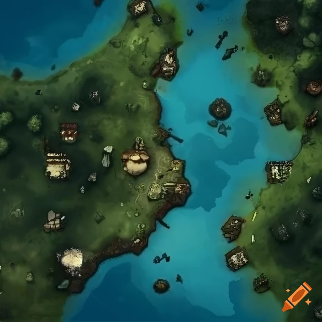 Strategic campaign map featuring diverse terrains including cities ...