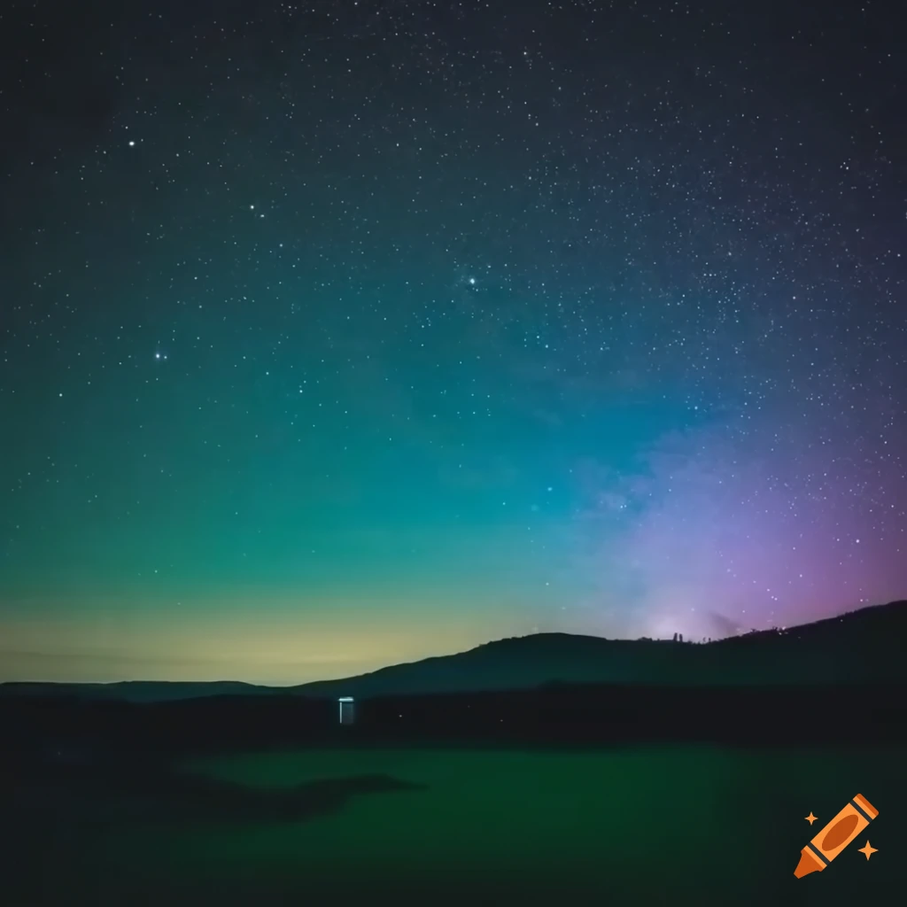 Rural skyline under the starry night sky in realistic 4k resolution on ...