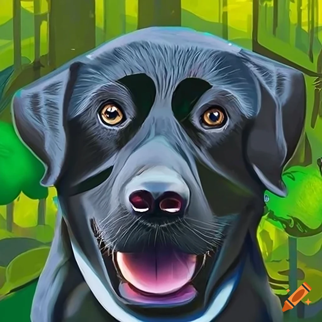 Additionally, create a hyperrealistic image of a black labrador ...