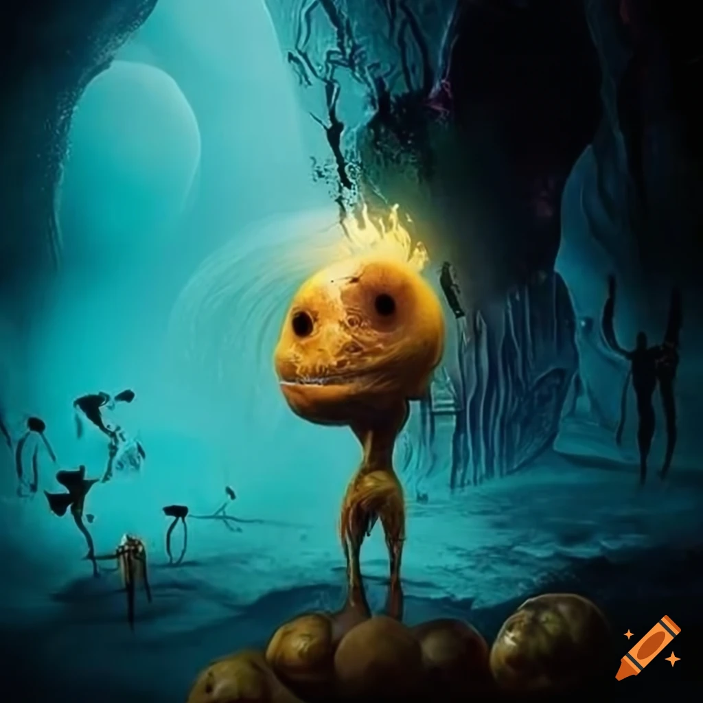 Movie poster for Tim Burton's Potato Kingdom depicting a surreal alien ...
