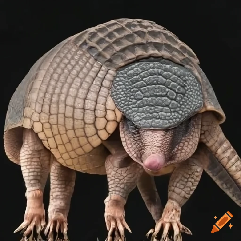 Armadillo-brontosaurus hybrid in full body view on Craiyon