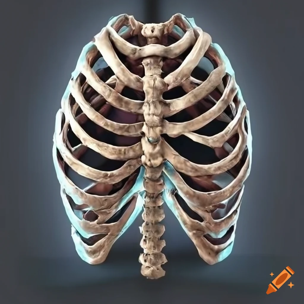 Lost world text within rib cage bones in gothic font on Craiyon