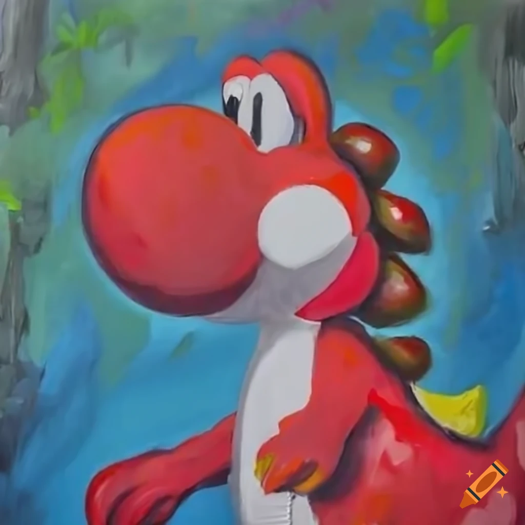 Red yoshi character on Craiyon