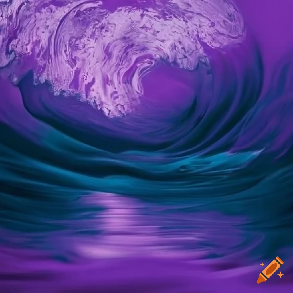 Artwork of oceanic waves in shades of violet on Craiyon