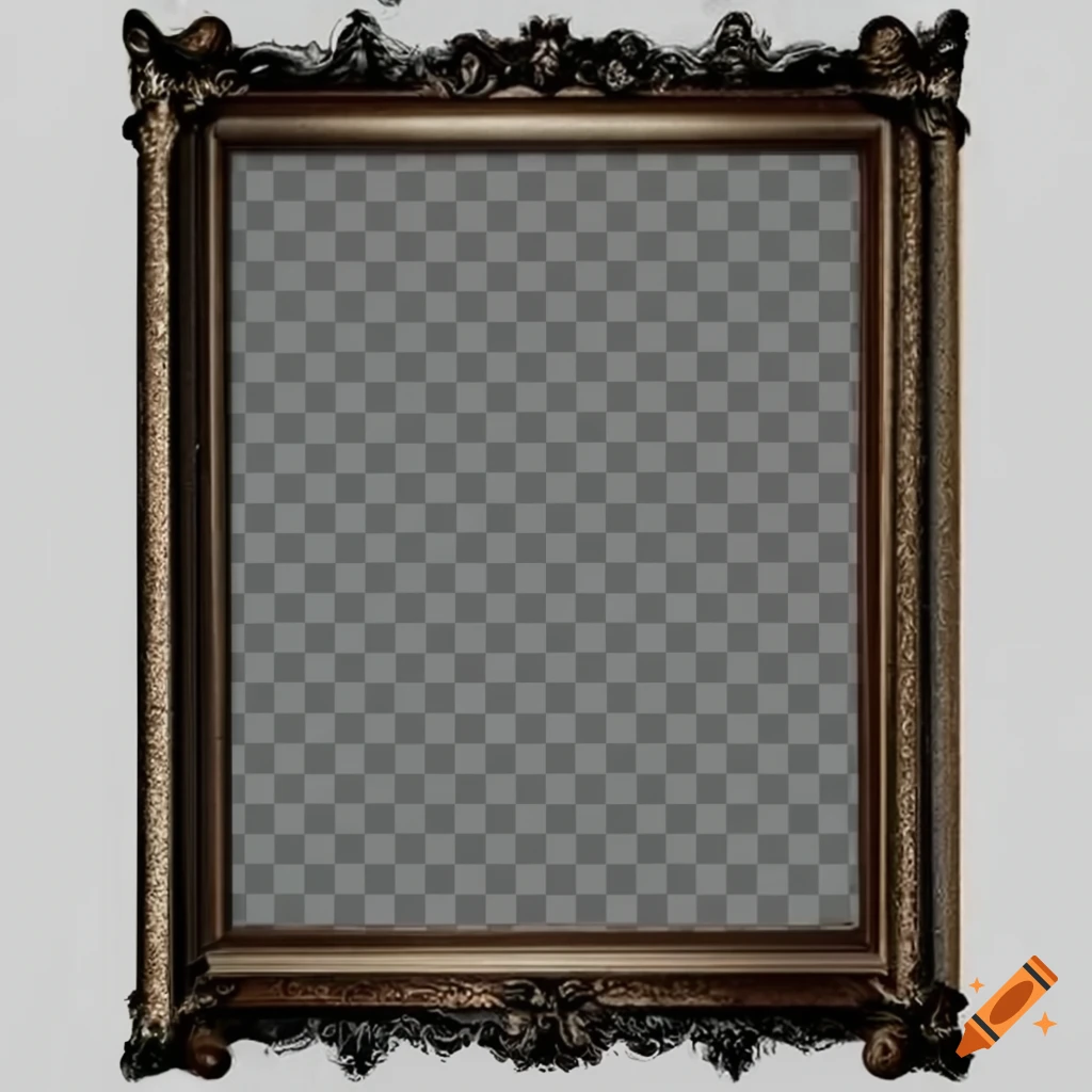 Gothic picture frame with a transparent background on Craiyon
