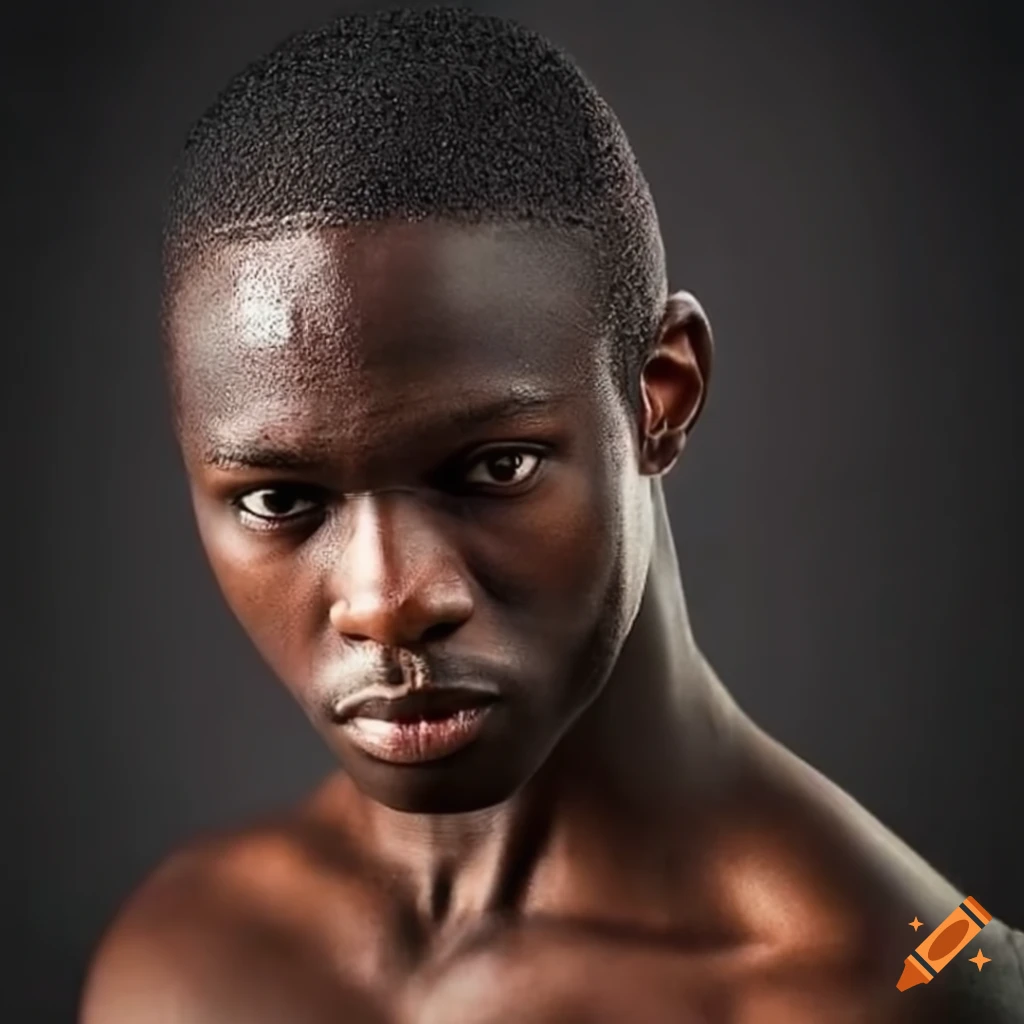 Confident African man with muscular and lean physique on Craiyon