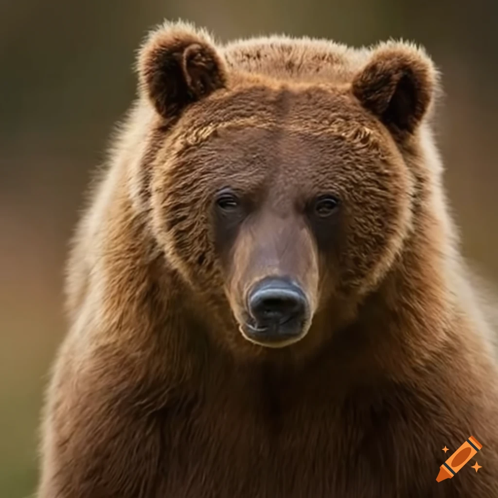 Realistic bear with a unique face on Craiyon