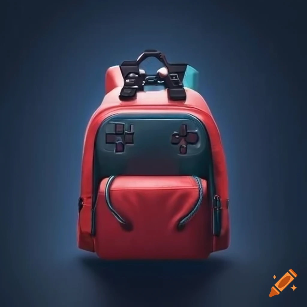 Backpack with video game controller on Craiyon
