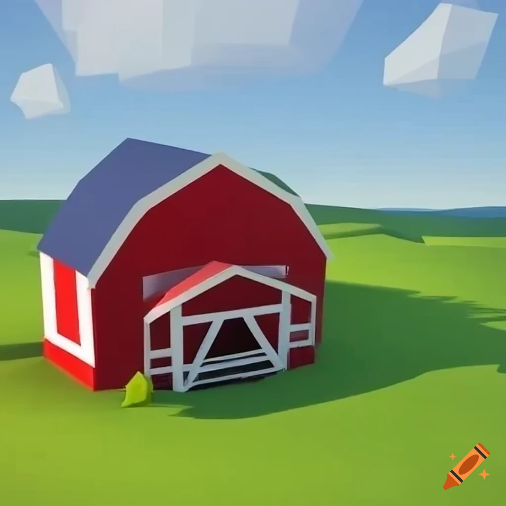 Colorful low poly 3d farm animation on Craiyon